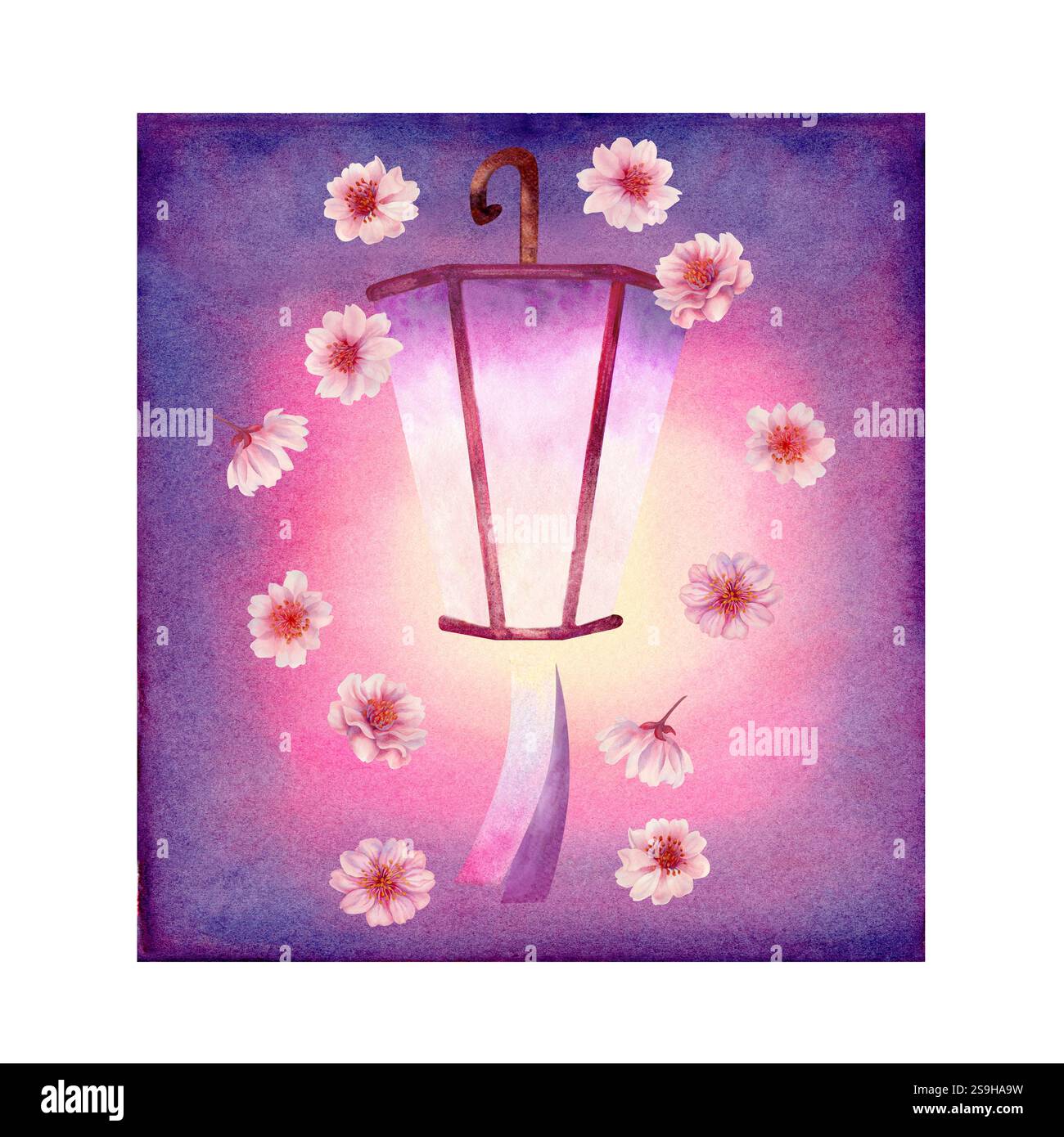 Paper lantern for celebrating the Japanese Hanami cherry blossom ...