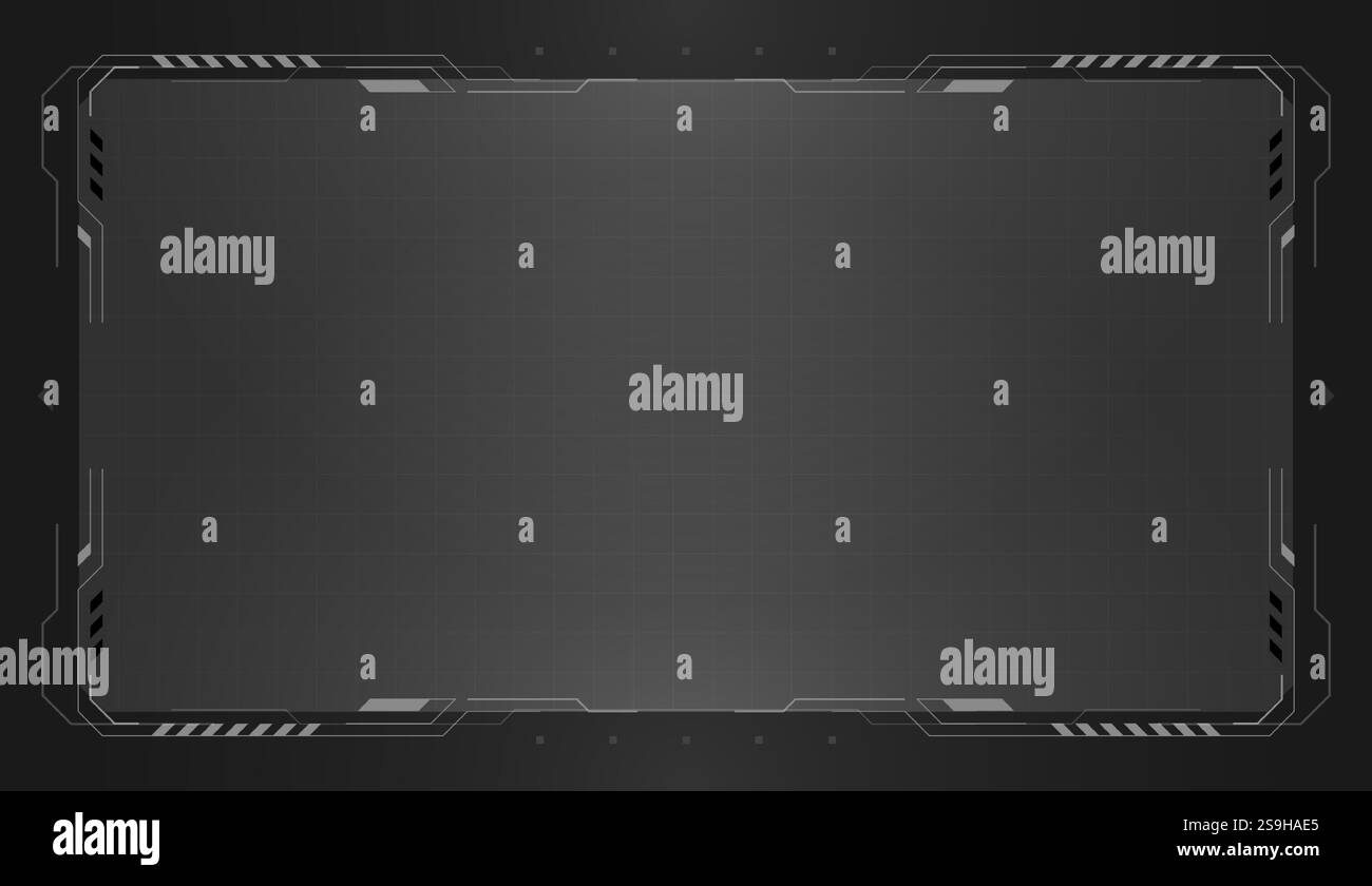 Grey HUD frames. Vector futuristic user interface. Modern technology ...