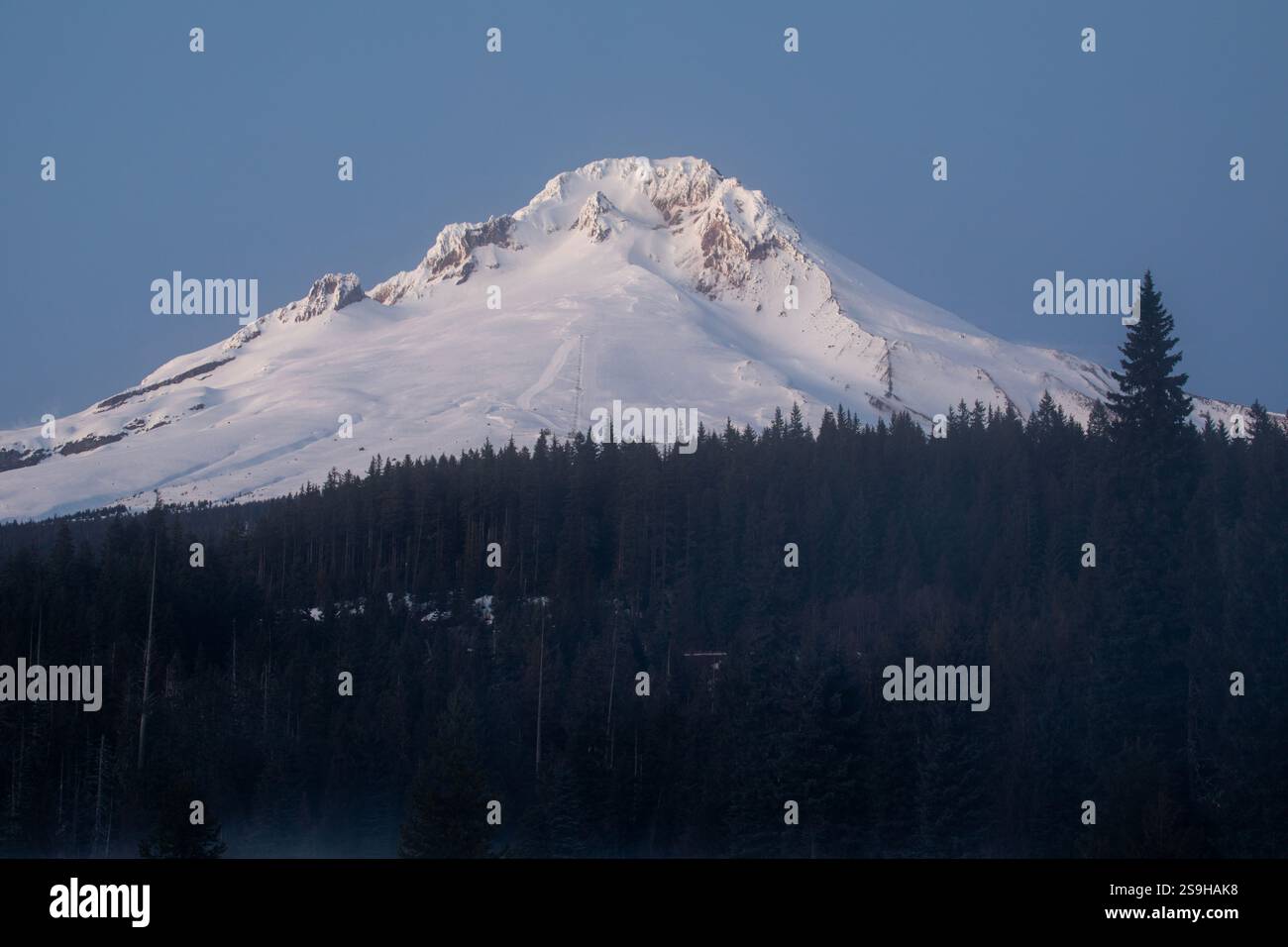 OR02833-00...OREGON - After sunset glow on Mount Hood and the ...