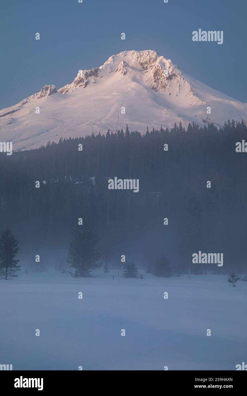 OR02835-00...OREGON - After sunset glow on Mount Hood and the ...