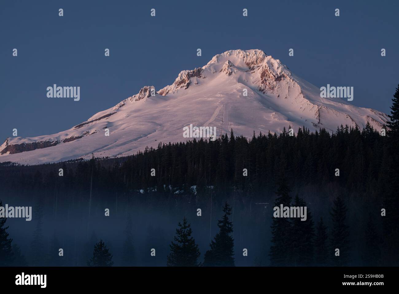 OR02839-00...OREGON - After sunset glow on Mount Hood and the ...