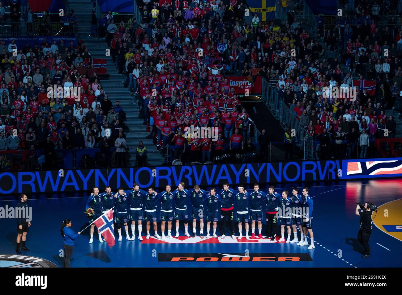 250126 Players of Norway ahead of the 2025 IHF World Men's Handball ...