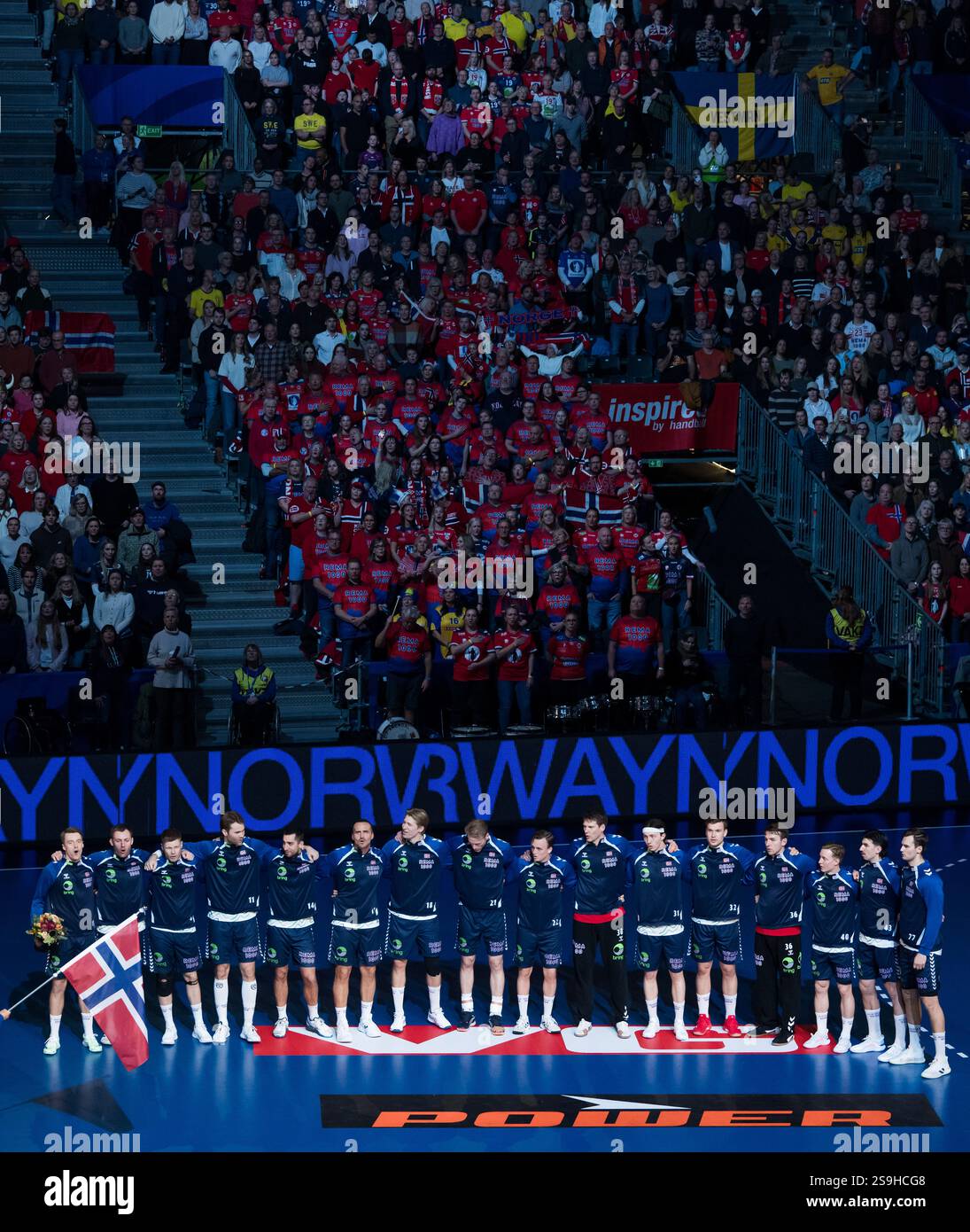 250126 Players of Norway ahead of the 2025 IHF World Men's Handball ...