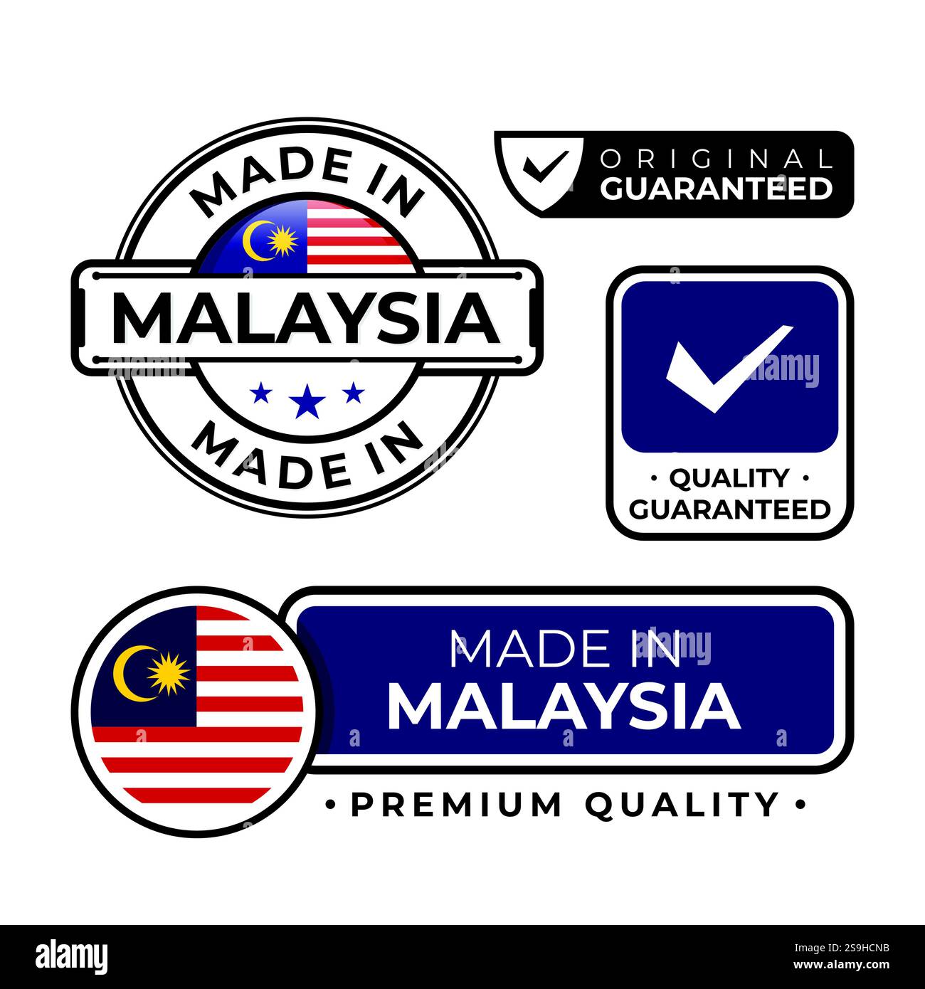 Badge bundle made in Malaysia label icon emblem isolated on white ...