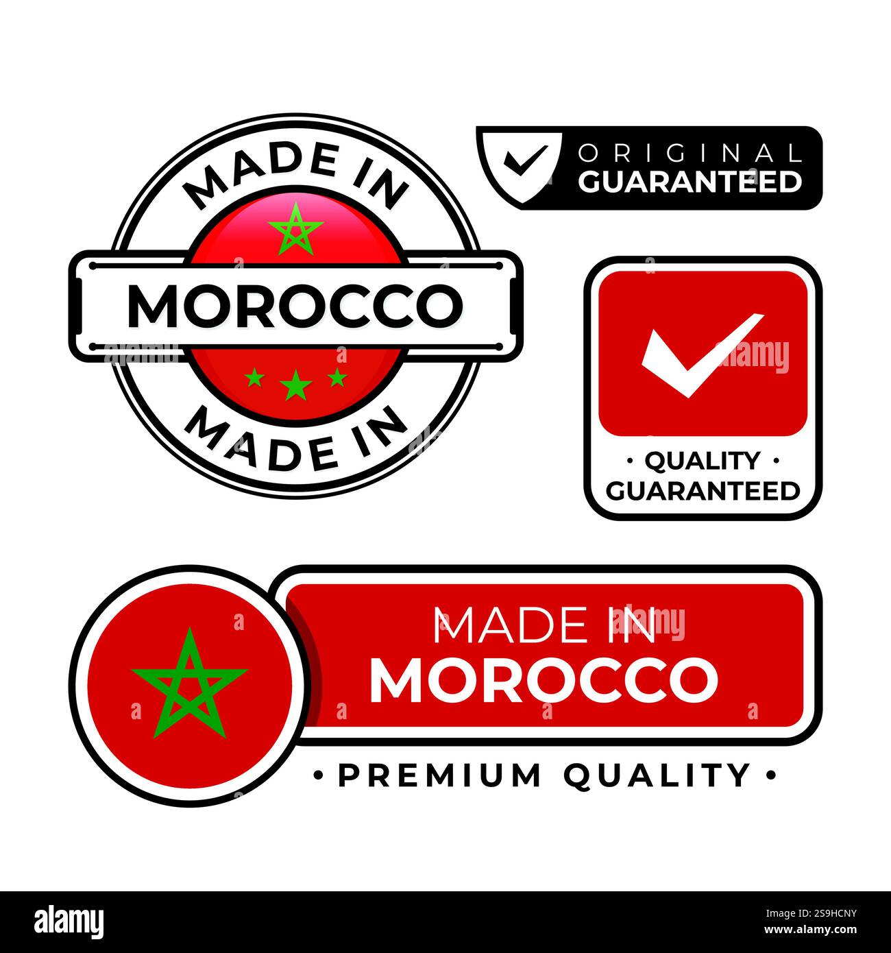 Badge bundle made in Morocco label icon emblem isolated on white ...