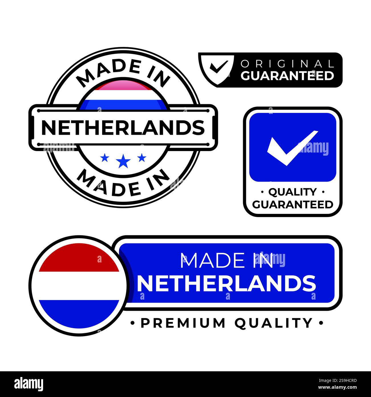 Badge bundle made in Netherlands label icon emblem isolated on white ...