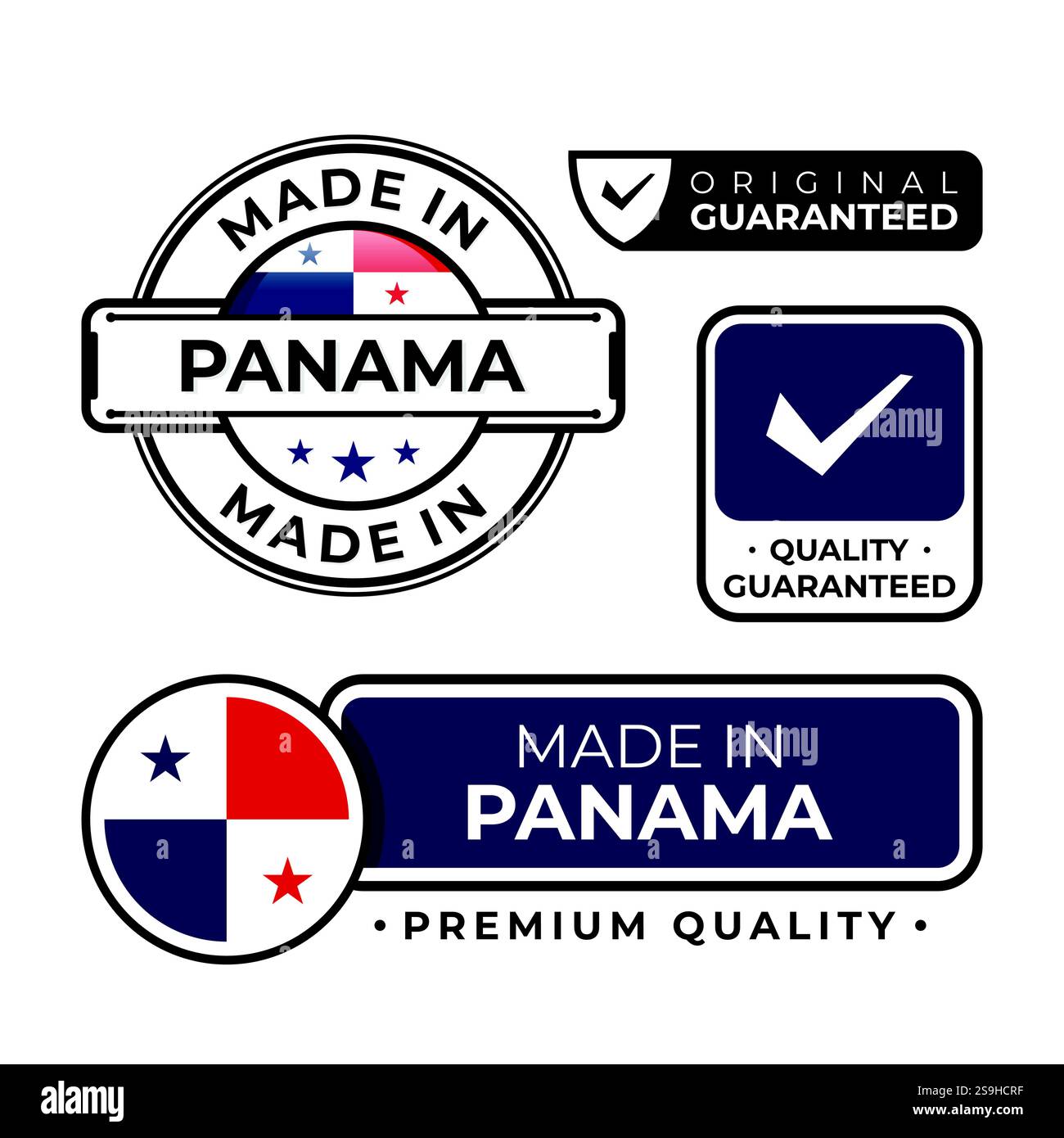 Badge bundle made in Panama label icon emblem isolated on white ...