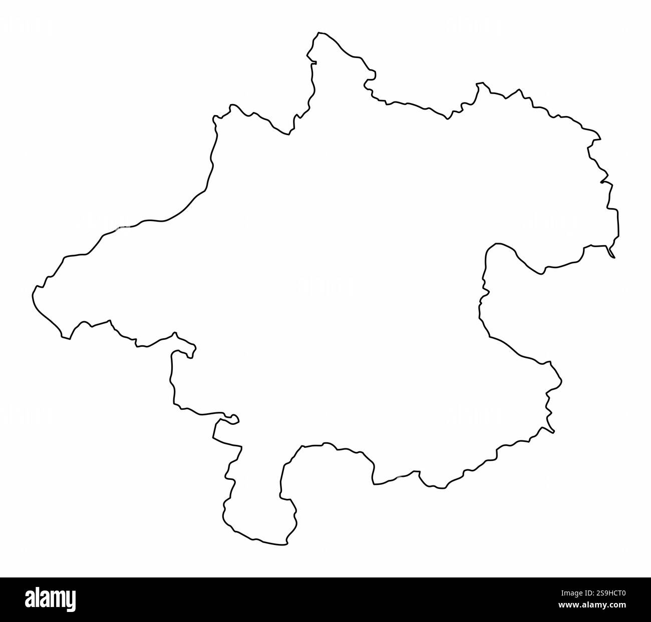 Upper Austria state, outline map isolated on white background Stock ...