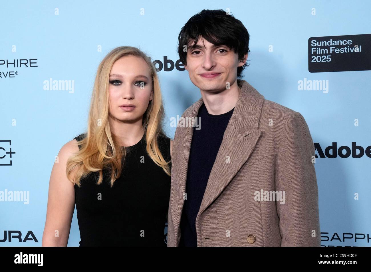 Helena Zengel and Finn Wolfhard attend the premiere of "The Legend of ...