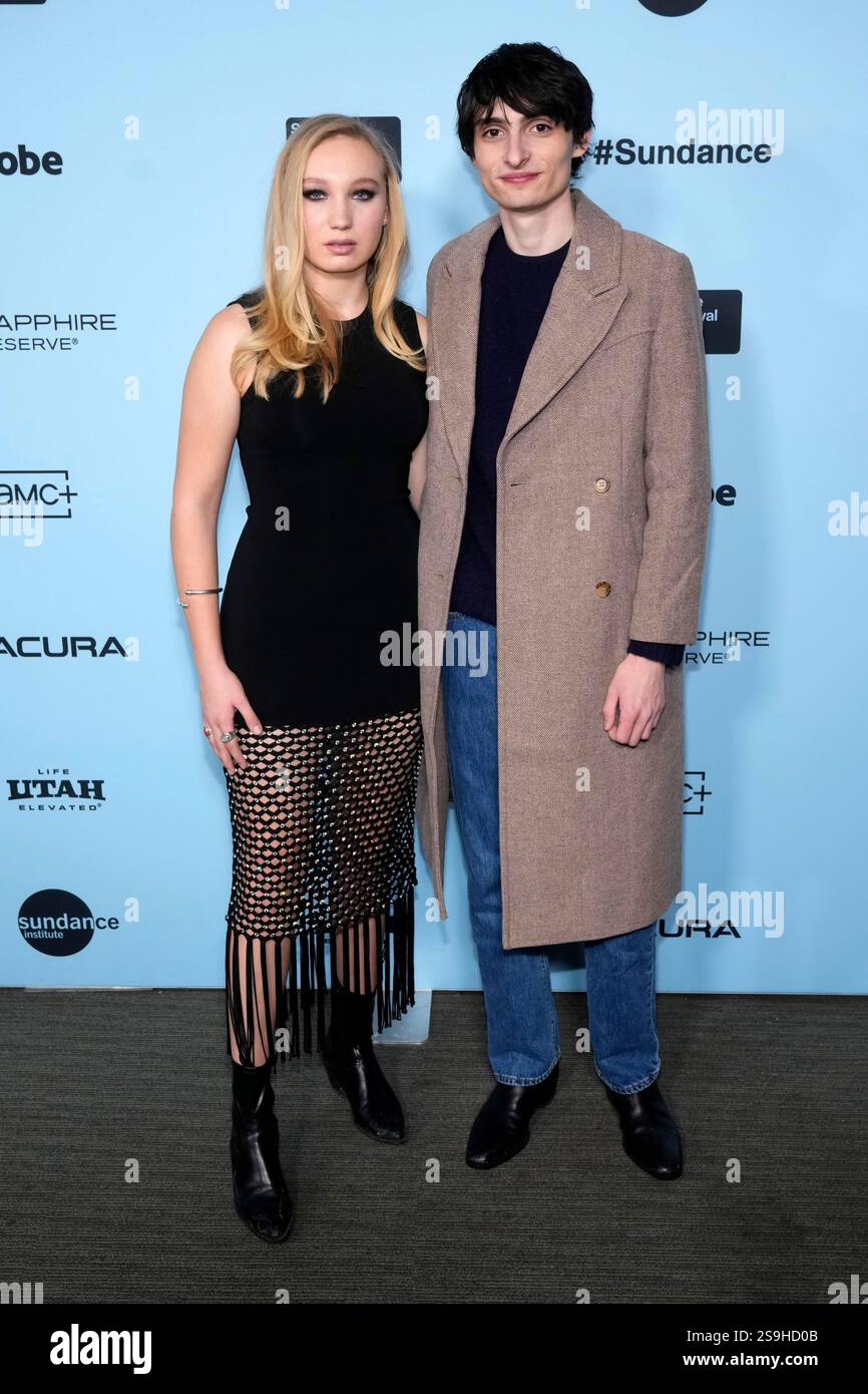 Helena Zengel and Finn Wolfhard attend the premiere of "The Legend of ...