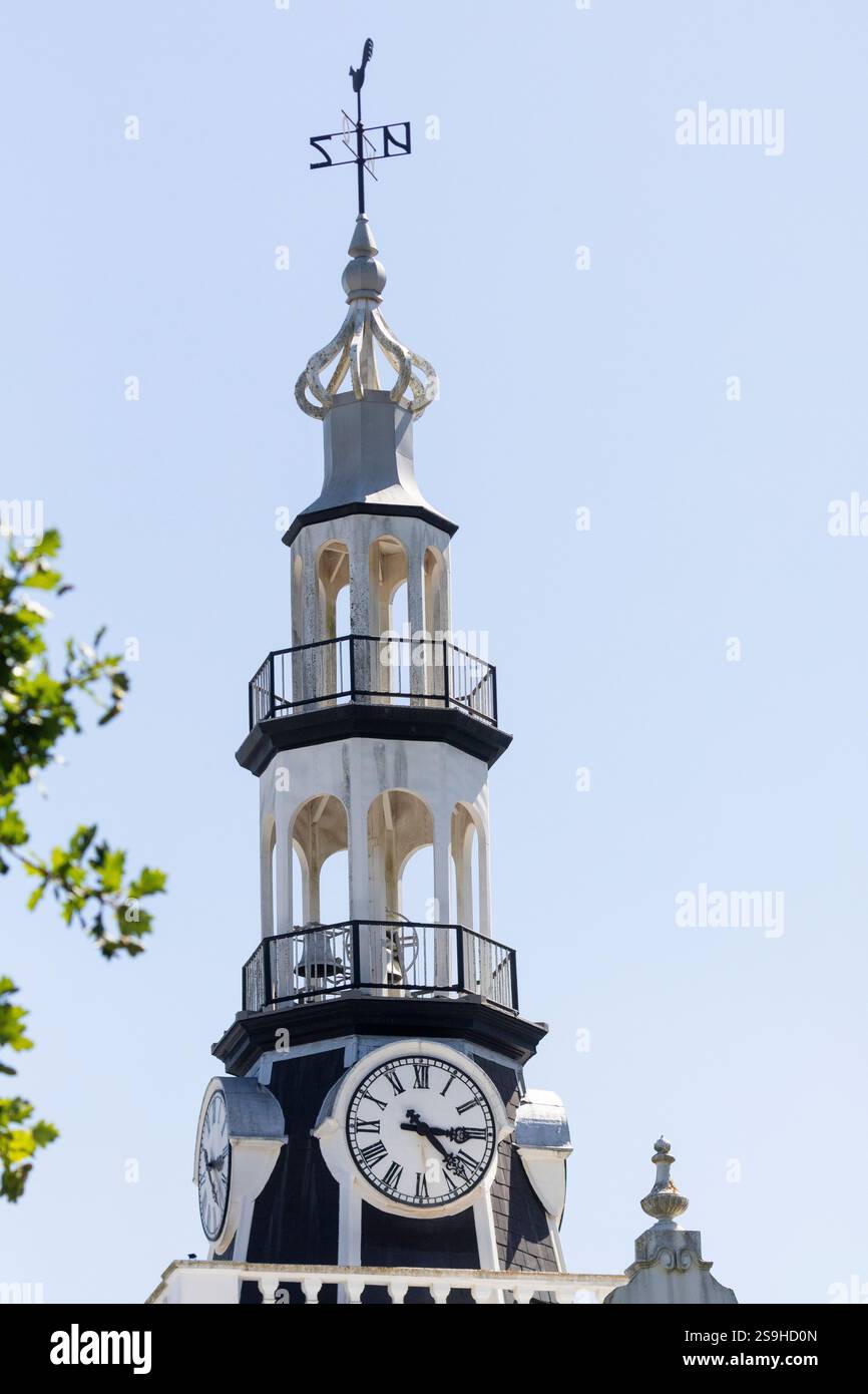 Unusual belltower and clocktower of the Nederduitse Gereformeerde Kerk ...