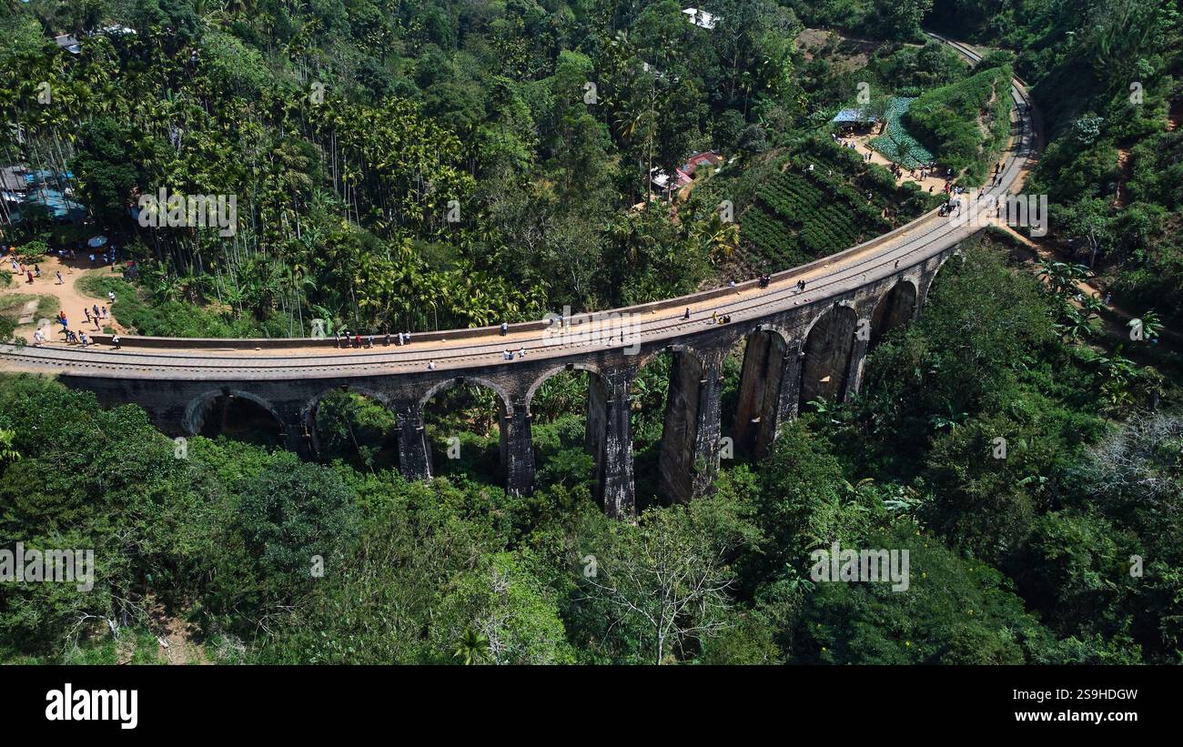 Aerial view of the Demodara nine-arch bridge Stock Photo - Alamy