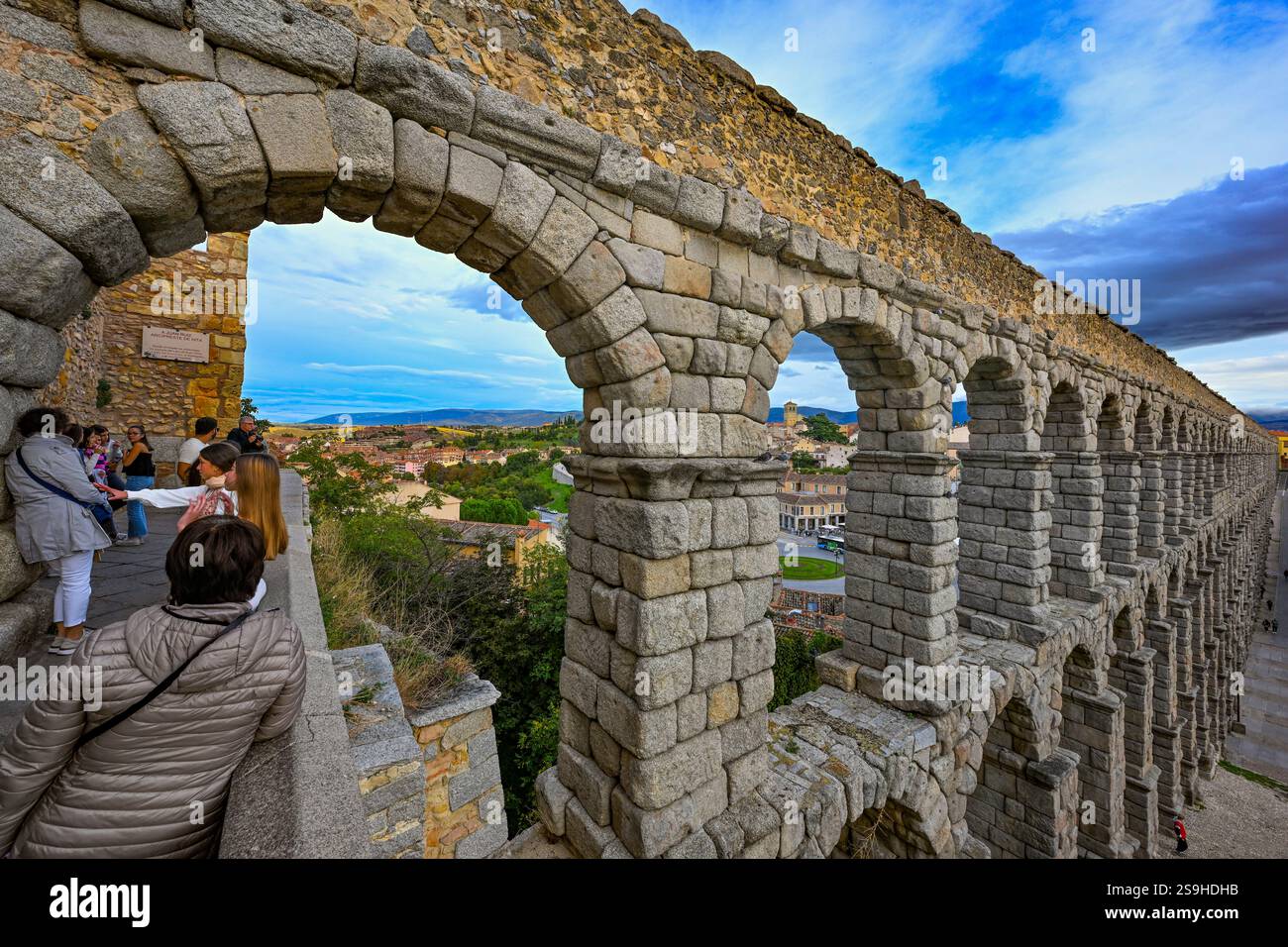 The Roman Aqueduct at the UNESCO Heritage City of Segovia, Spain Stock ...