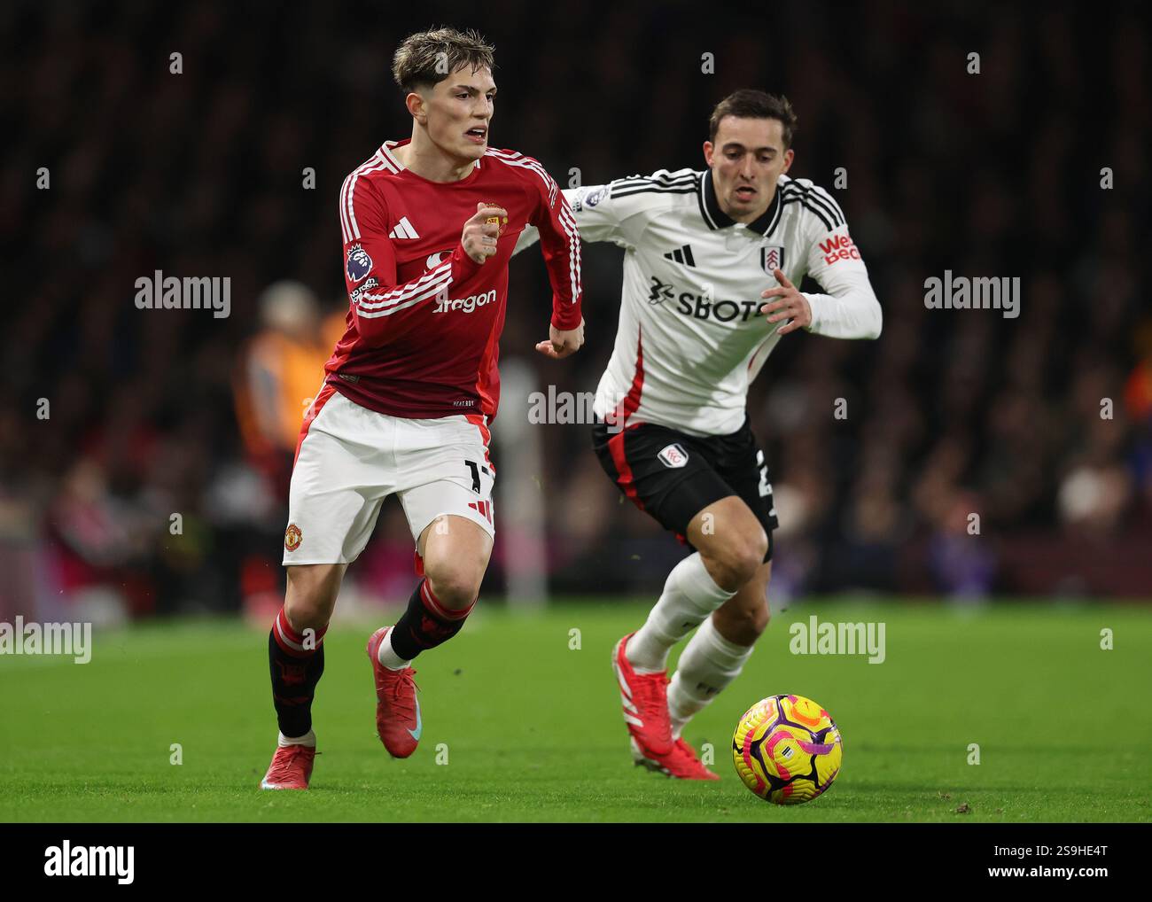 London, England, 26th January 2025. Alejandro Garnacho of Manchester ...