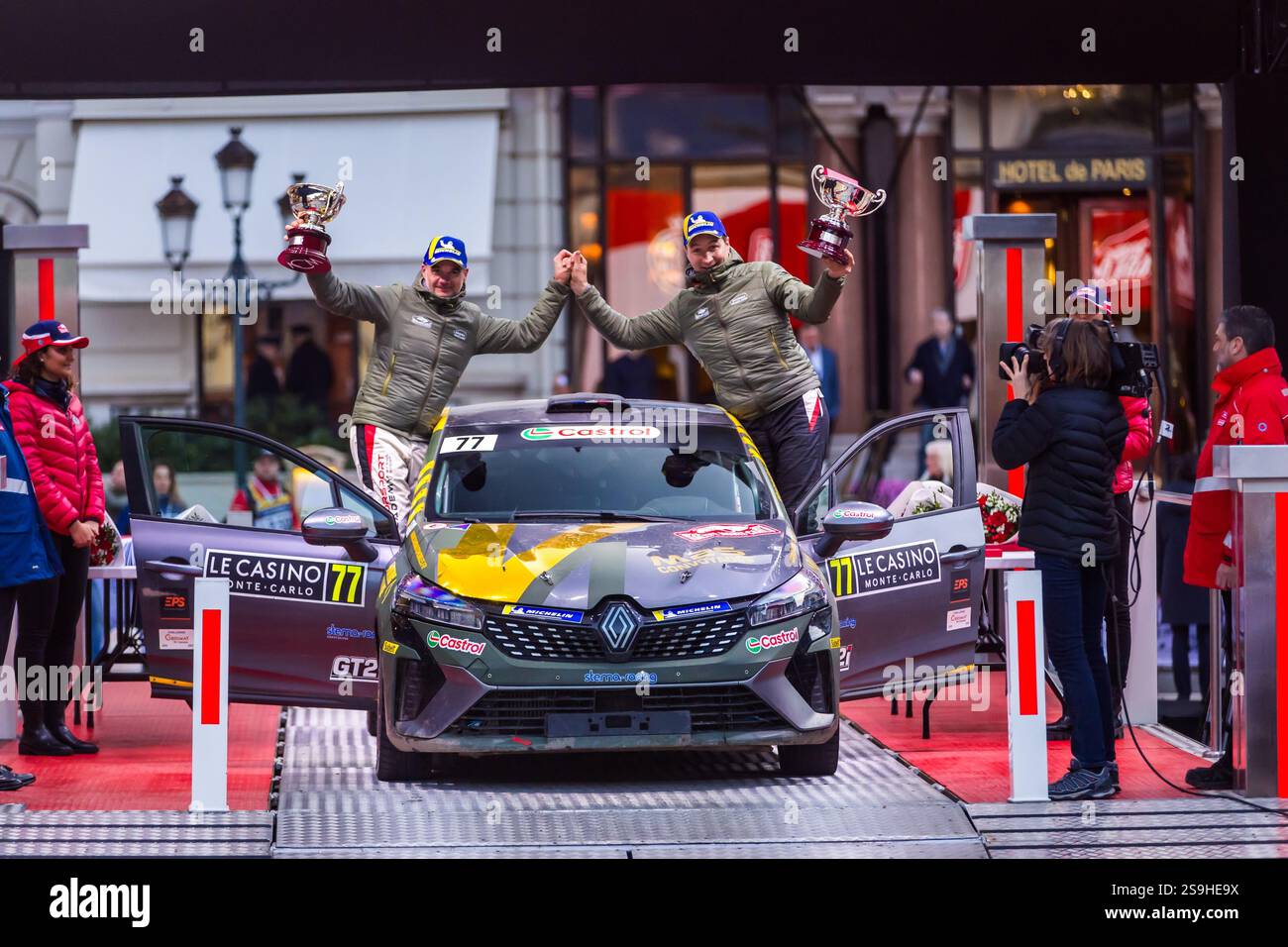 SAUNIER Julien, Frederic VAUCLARE, Renault Clio RS, portrait during the Rallye Automobile Monte ...