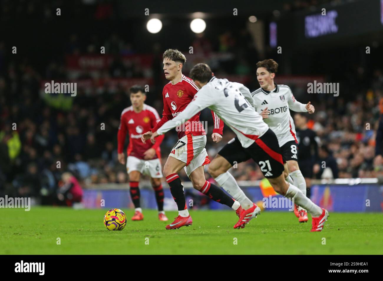 Craven Cottage, January 26th 2025: Alejandro Garnacho of Manchester ...
