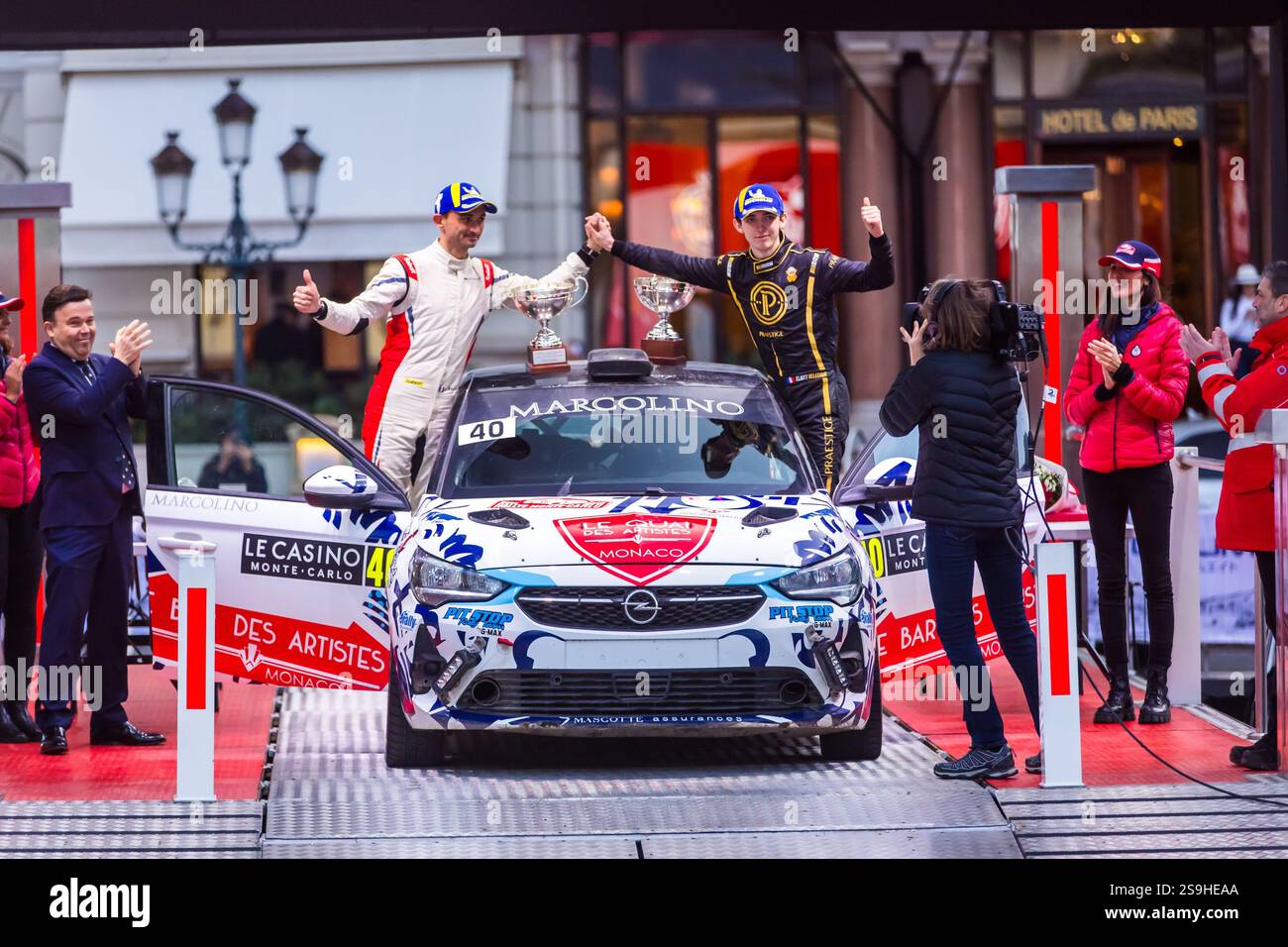 DELECOUR Eliott, Romain ROCHE, Opel Corsa Rally4, portrait during the Rallye Automobile Monte ...