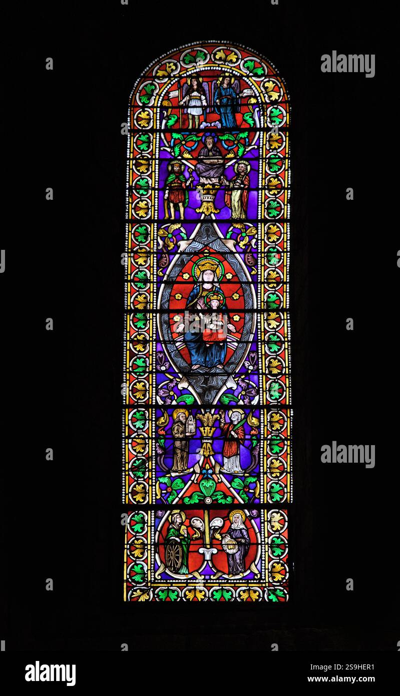 Vibrant stained glass shines in Chapel Notre-Dame, showcasing biblical ...
