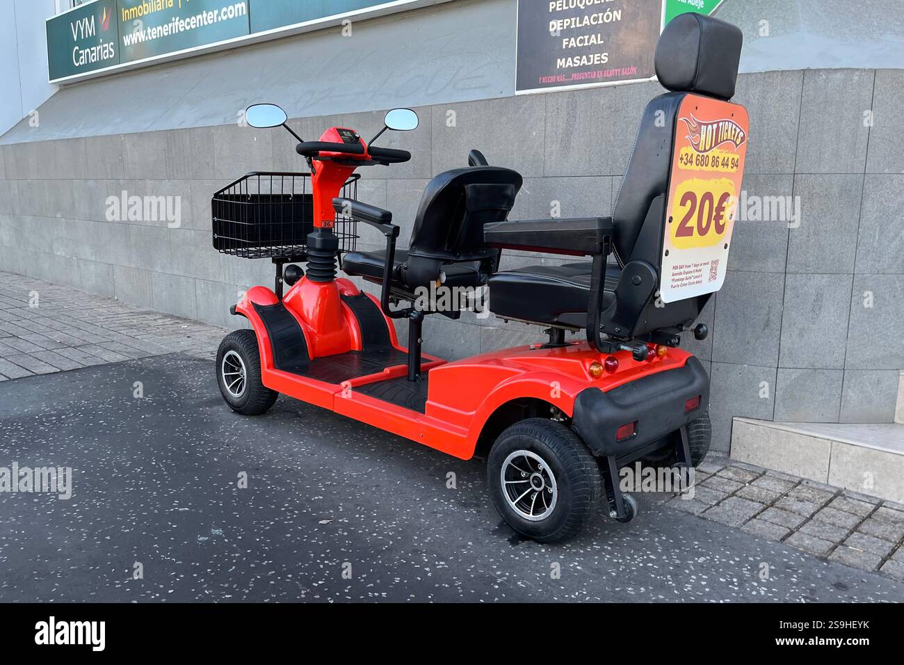 Hot Tickets Mobility Scooter parked in Costa Adeje. Tenerife, Canary ...