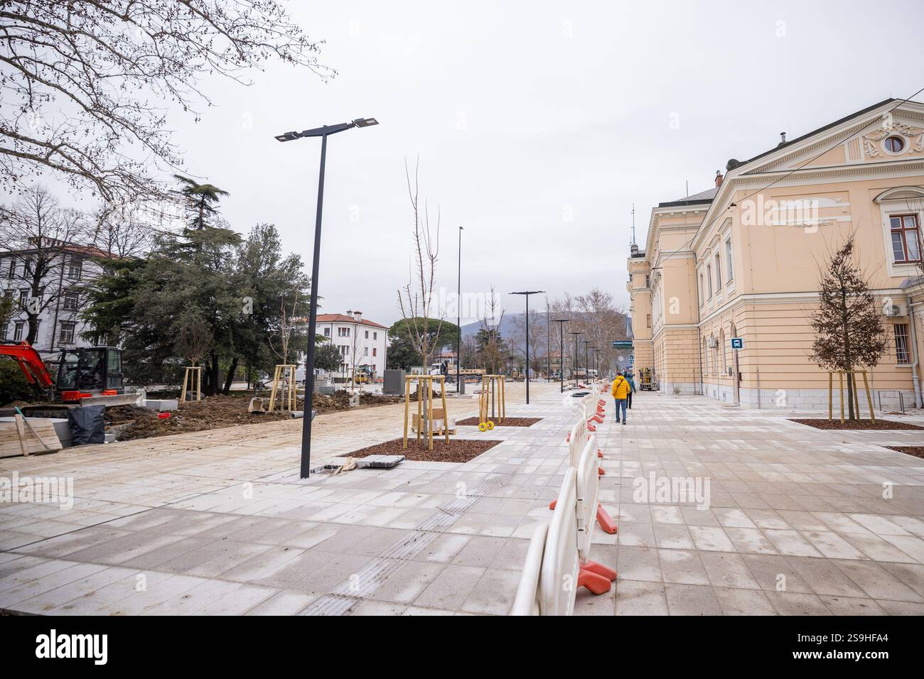 Piazza di unita in front of Nova Gorica train station is being ...