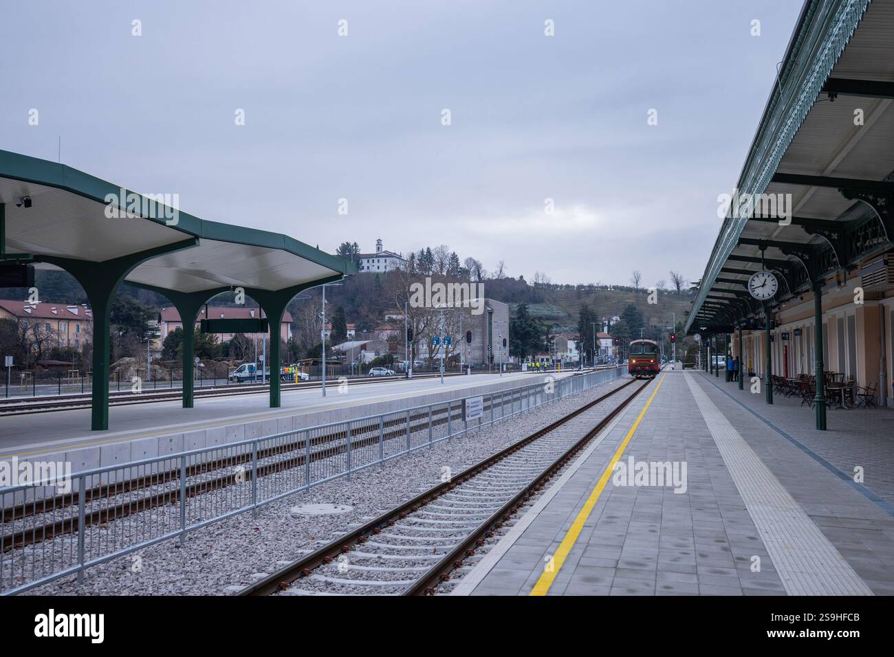 Platform of train station in Nova Gorica, as part of renovations of ...