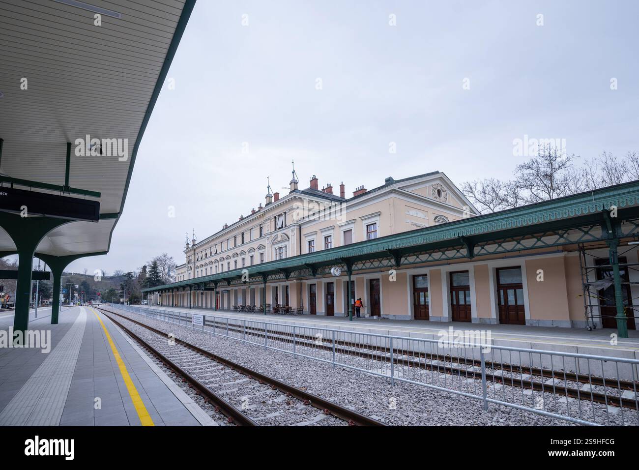 Platform of train station in Nova Gorica, as part of renovations of ...