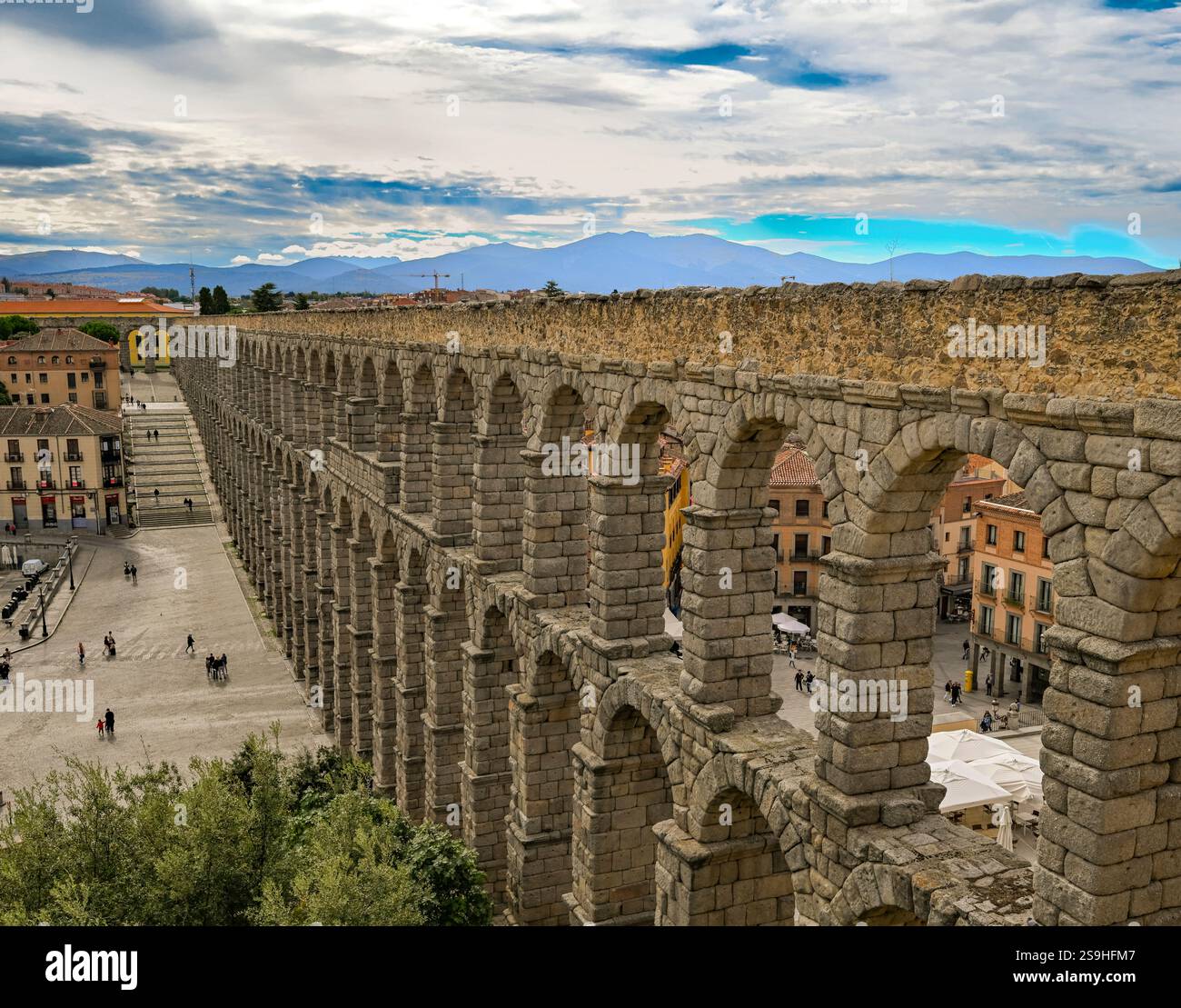 The Roman Aqueduct at the UNESCO Heritage City of Segovia, Spain Stock ...