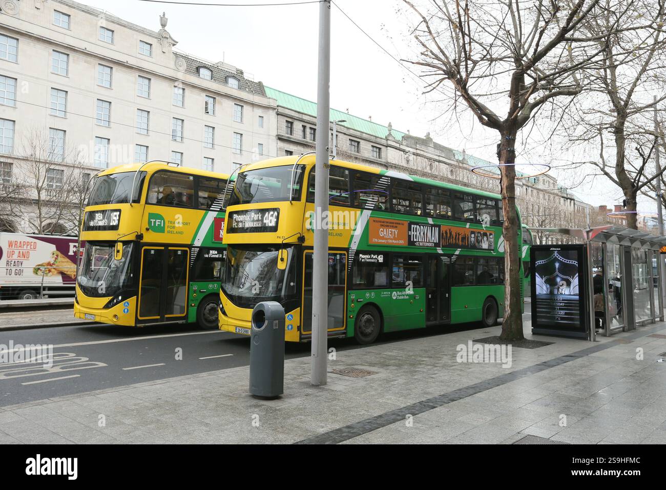 Dublin, Ireland - 21st January 2025 - A 46A Dublin Bus at a bus stop on ...