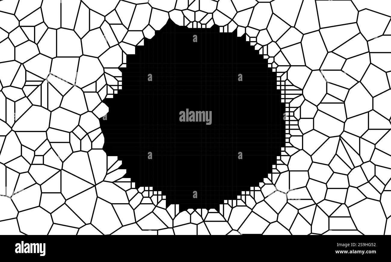 Black and white geometric pattern resembling a broken or shattered ...