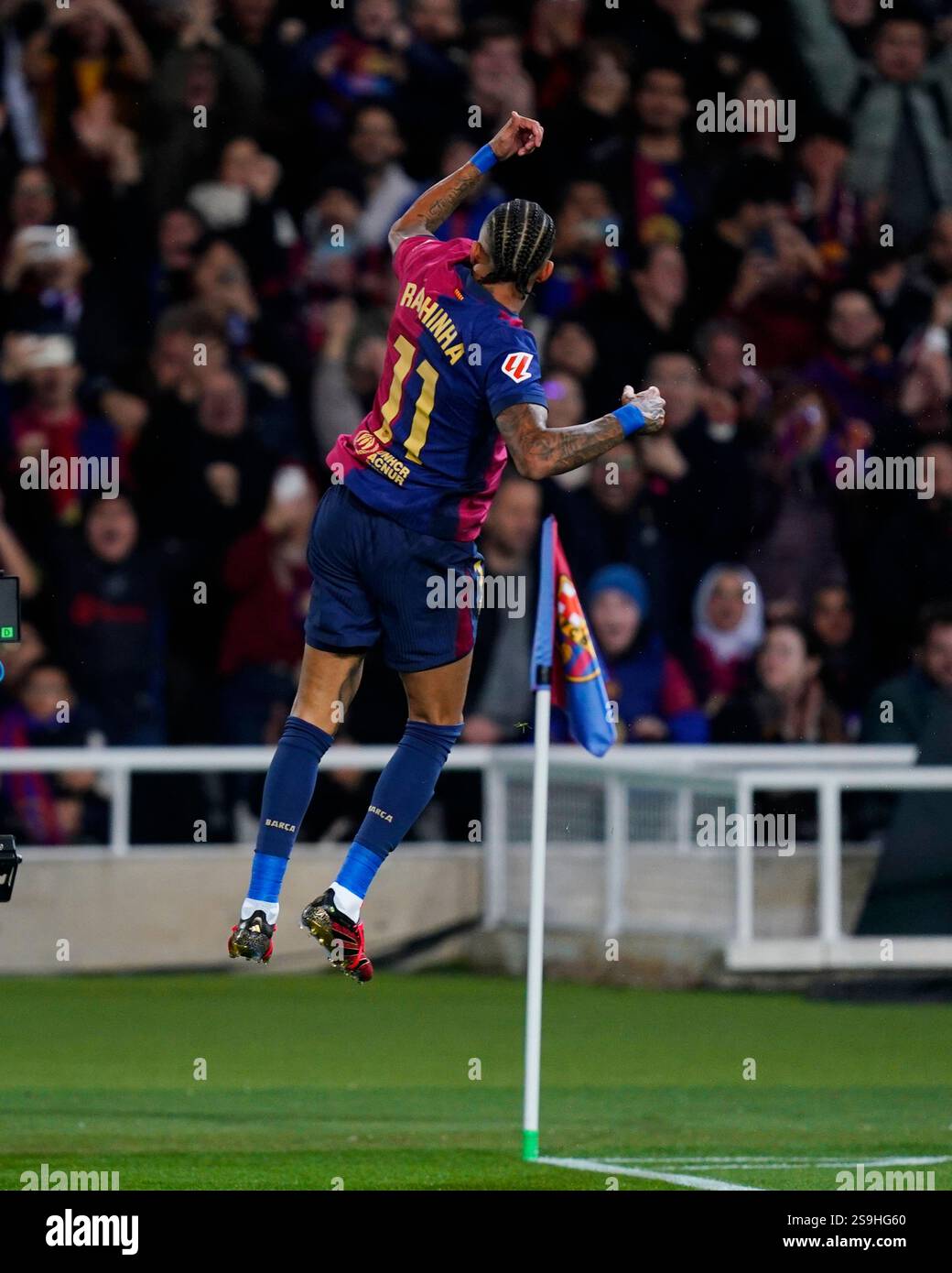 Raphael Dias Belloli Raphinha of FC Barcelona celebrates the 3-0 during ...