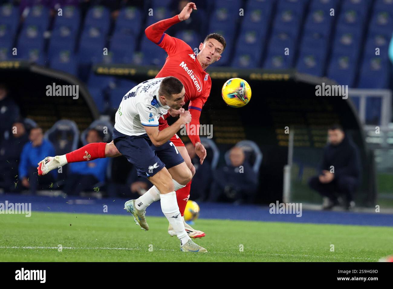 Rome, Italy 26.01.2025 : Robin Gosens of Fiorentina, Adam Marusic of ...