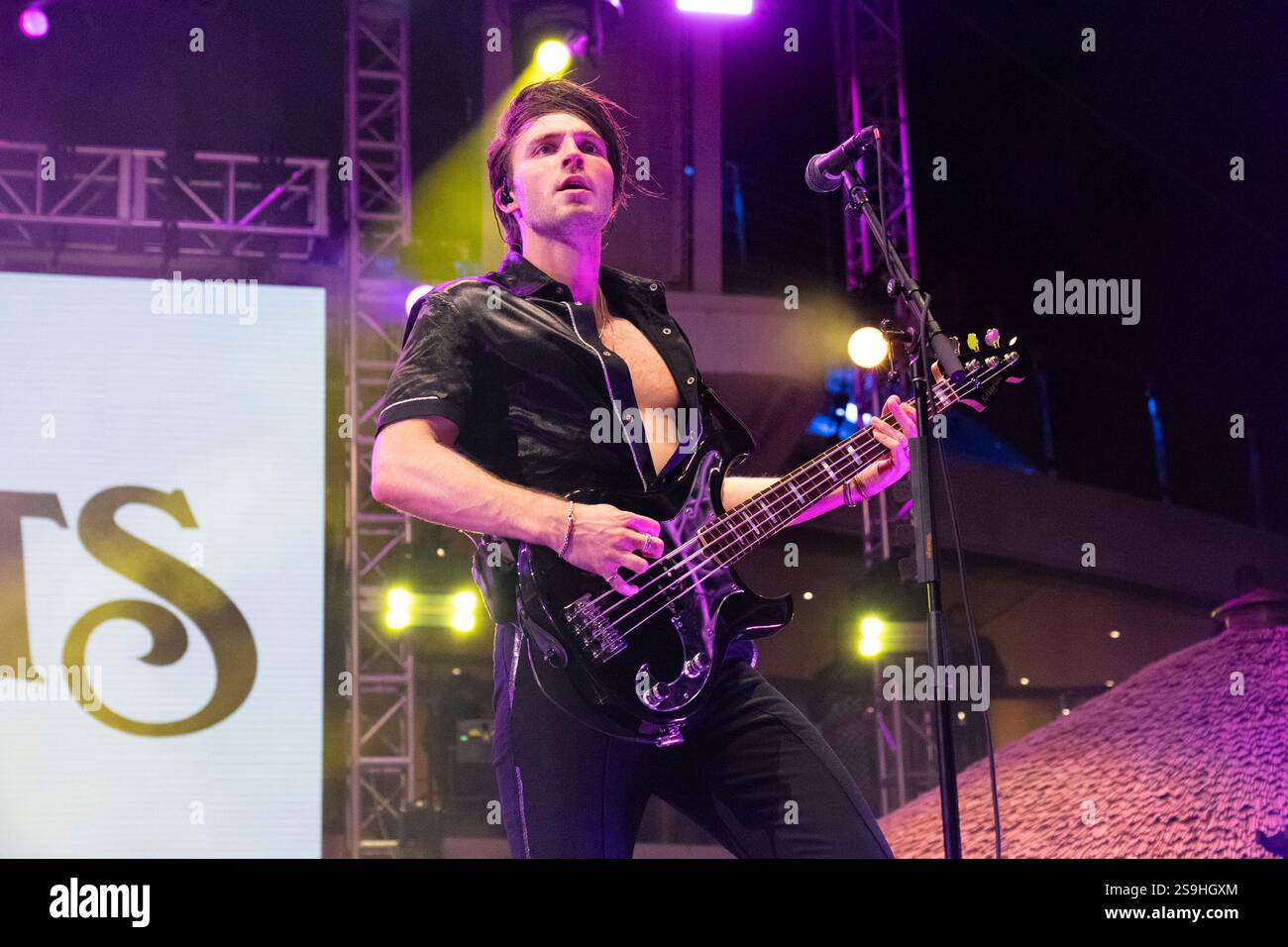 Jed Elliott of The Struts performs on board the Carnival Magic during ...