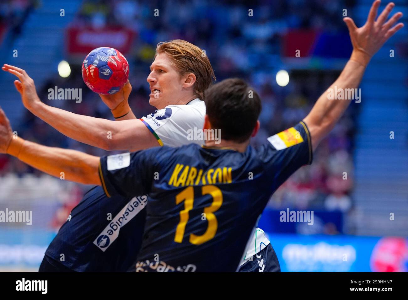 Norway's William Aar in action during the World Championship match in ...