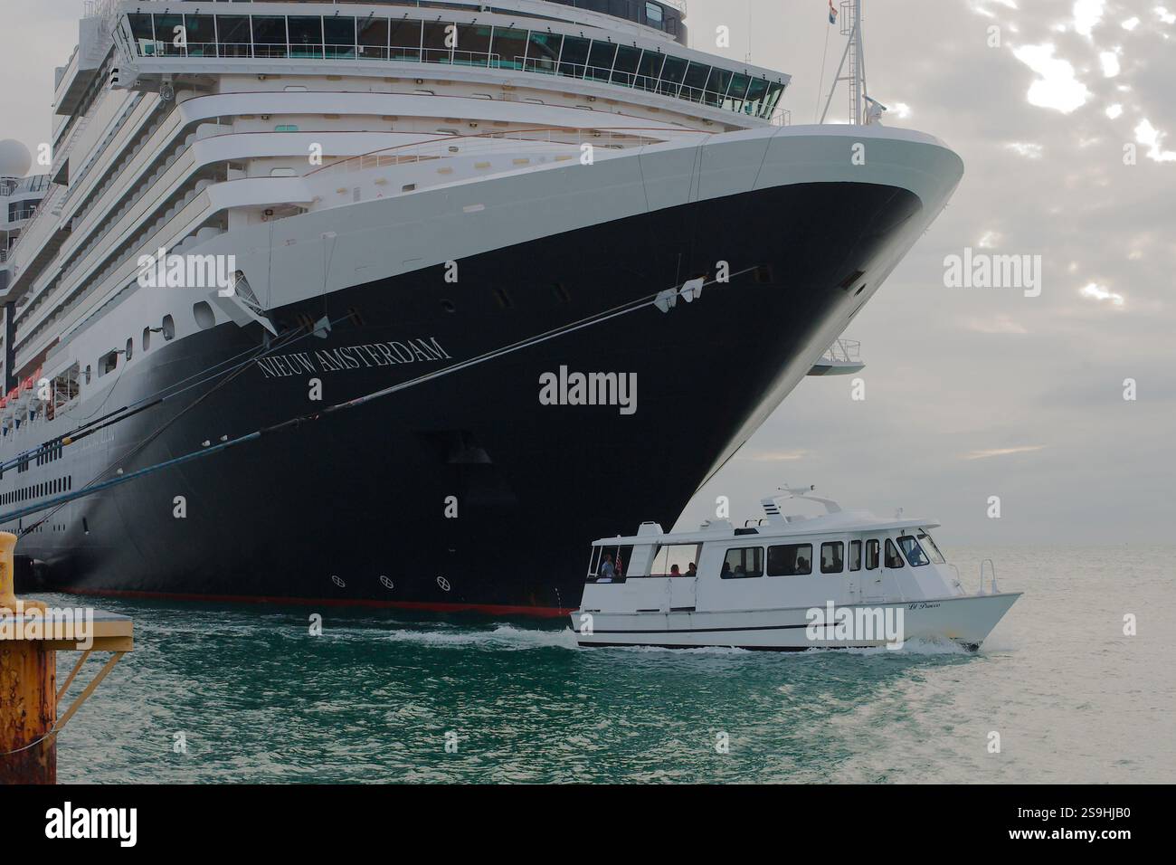 Wide view over a boat dock Port of call for Holland America Cruise Line ...