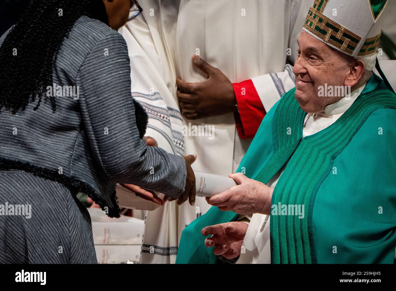Vatican City, Vatican. 26th Jan, 2025. Pope Francis confers the ...