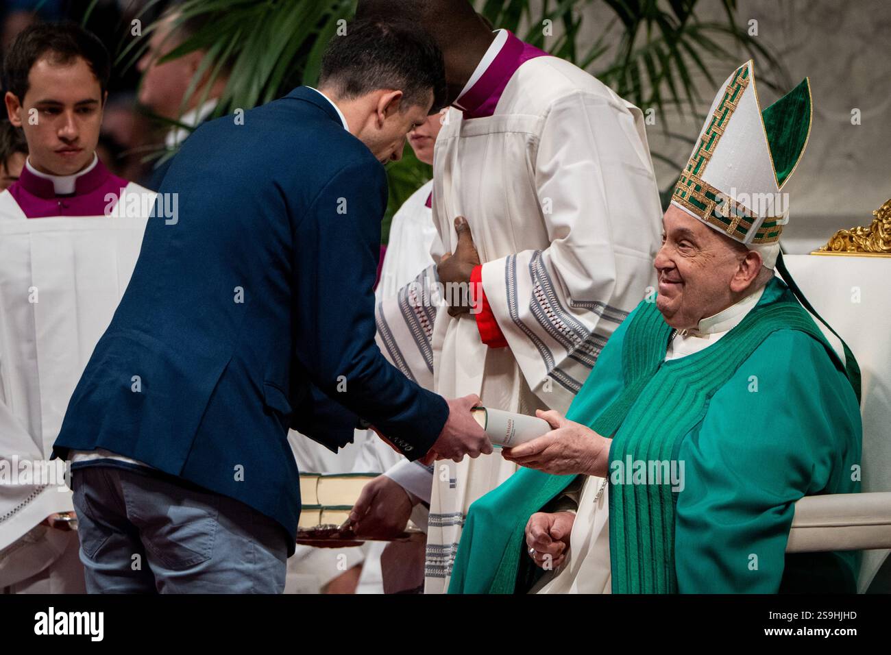 Vatican City, Vatican. 26th Jan, 2025. Pope Francis confers the ...