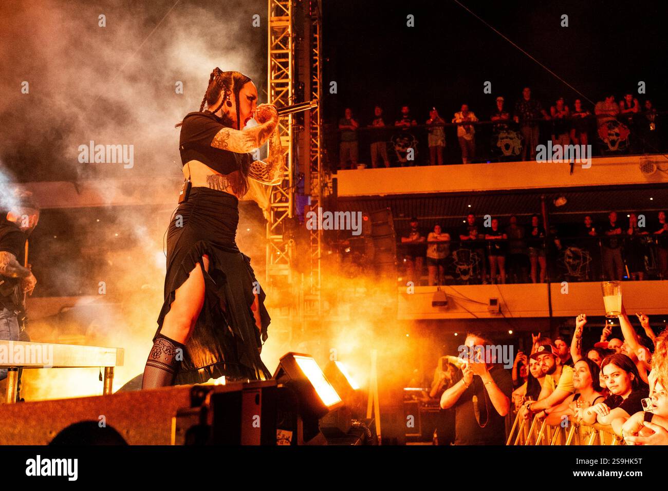 Tatiana Shmayluk of Jinjer performs on board the Carnival Magic during day four of the ...