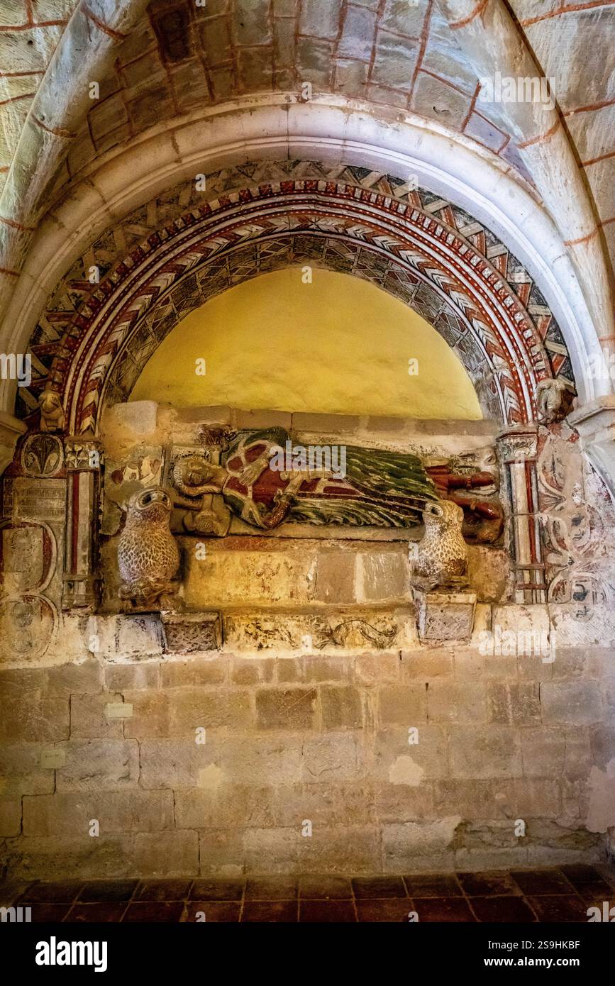 tomb of López Ximénez, carved in polychrome stone, Chapter house, 13th ...