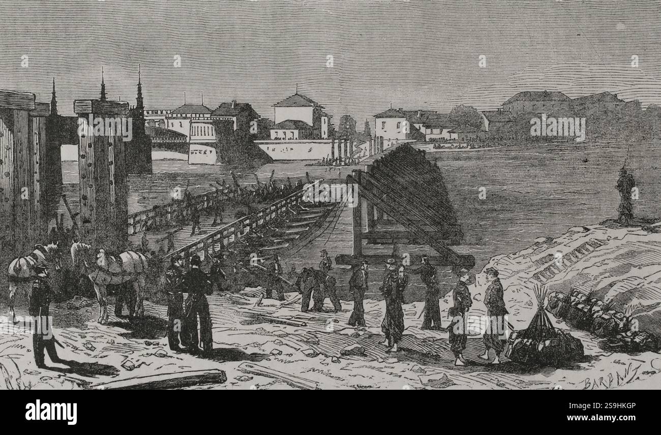 Franco-Prussian War (1870-1871). France. Rhine Bridge. It connected the ...