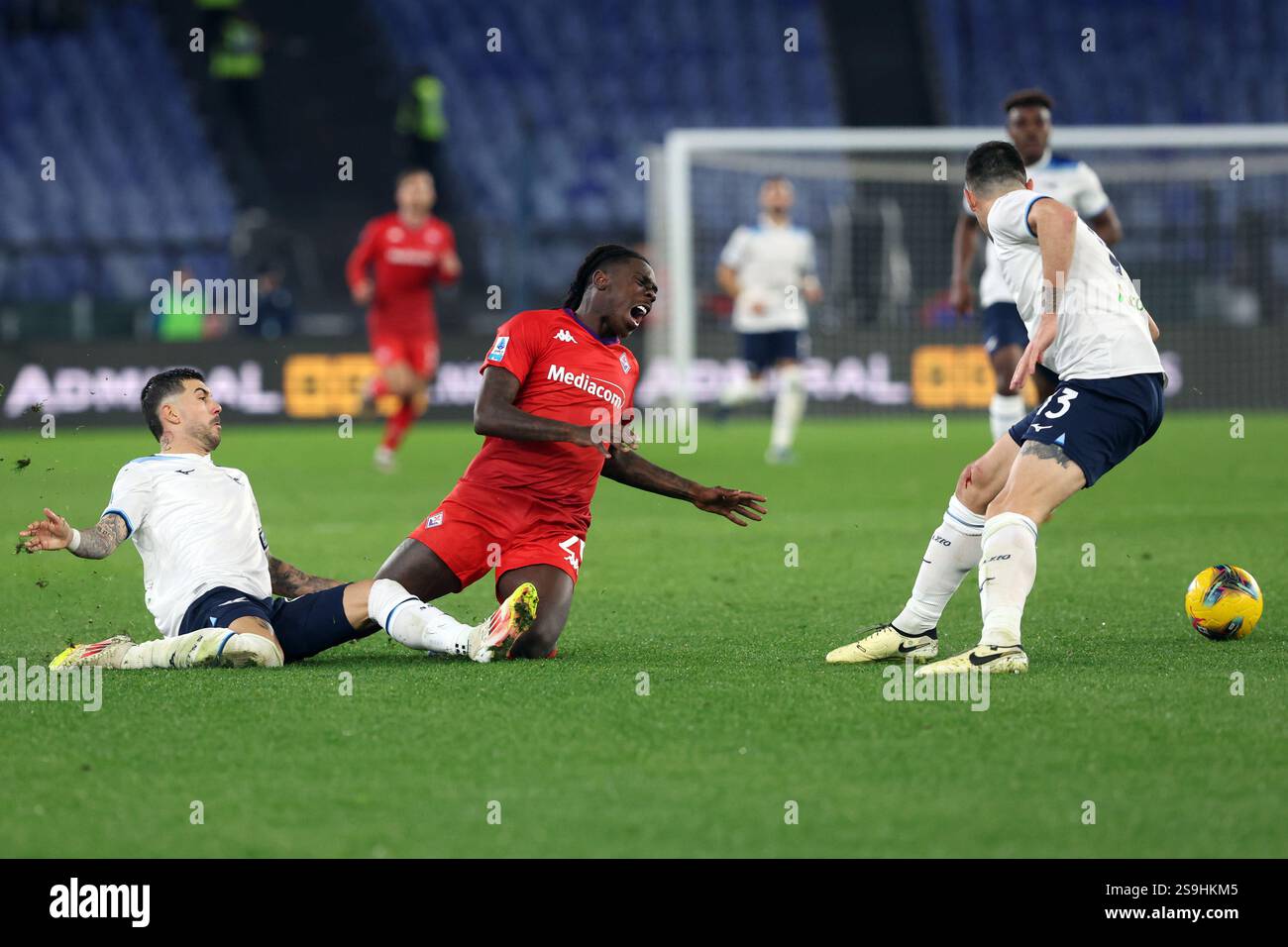 Rome, Italy 26.01.2025 : Mattia Zaccagni of Lazio, Moise Kean of ...