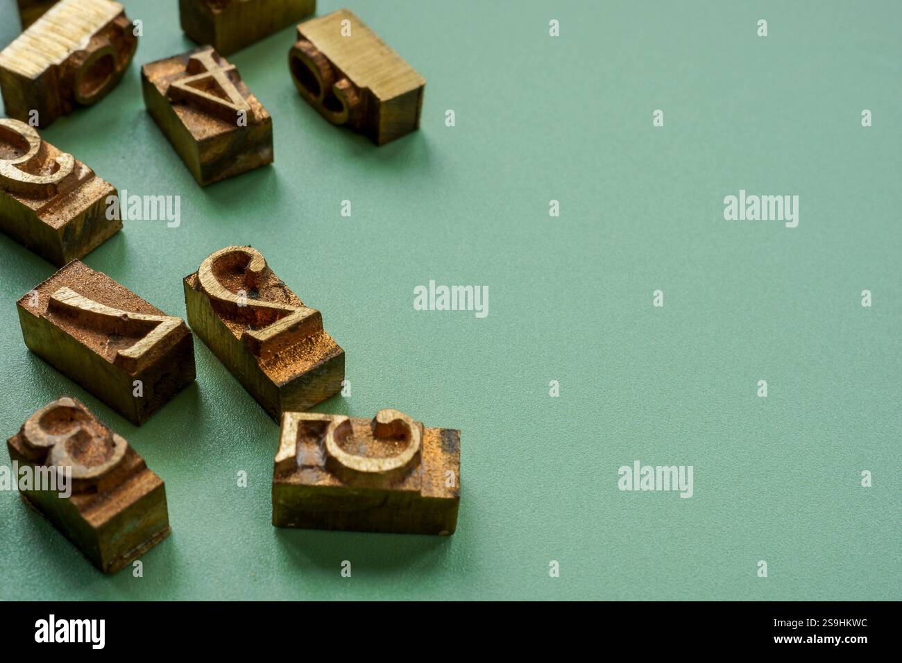Close-up of typographic numbers as a symbol of calculations and ...