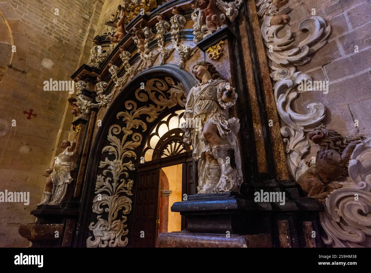 Baroque sacristy door, 17th century, abbey church, Royal monastery of ...