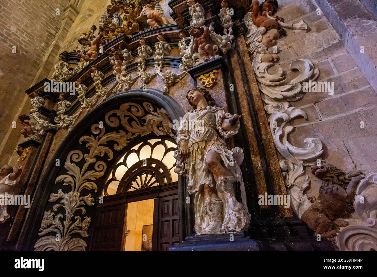 Baroque sacristy door, 17th century, abbey church, Royal monastery of ...