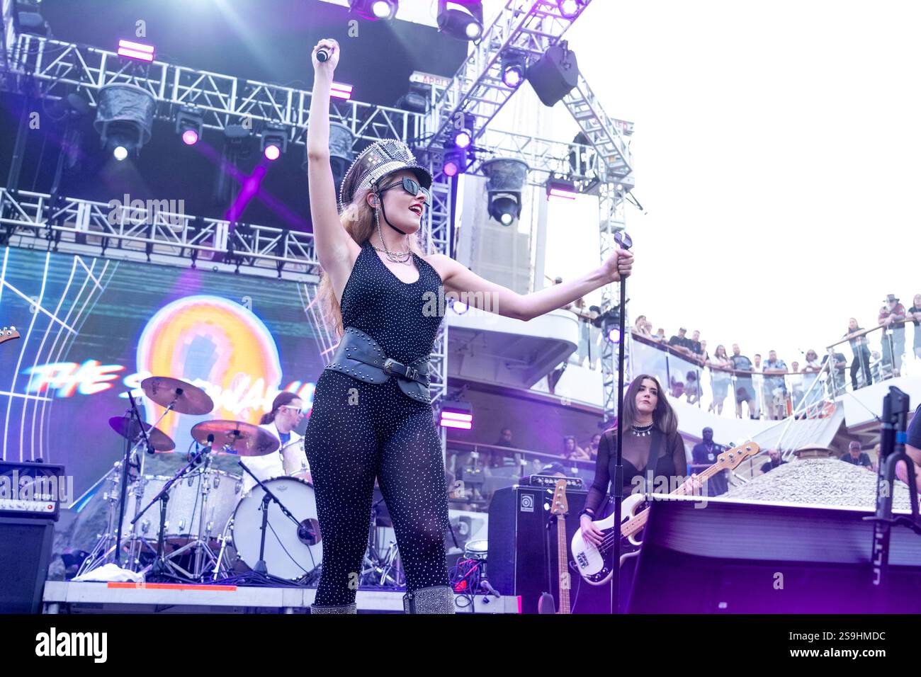 Diamonte of The Stowaways performs on board the Carnival Magic during day four of the ShipRocked ...