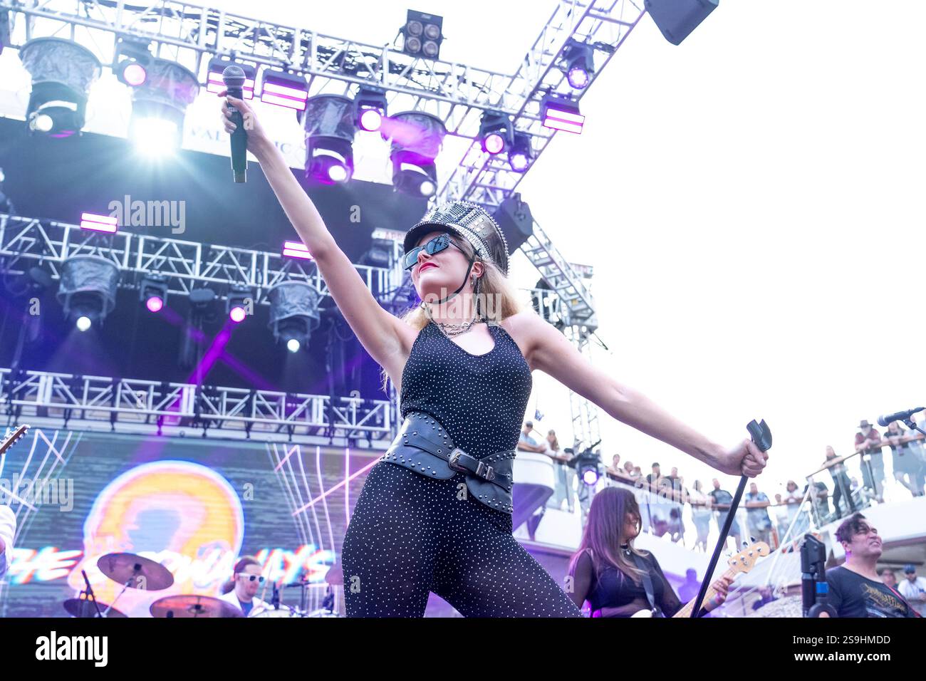 Diamonte of The Stowaways performs on board the Carnival Magic during day four of the ShipRocked ...