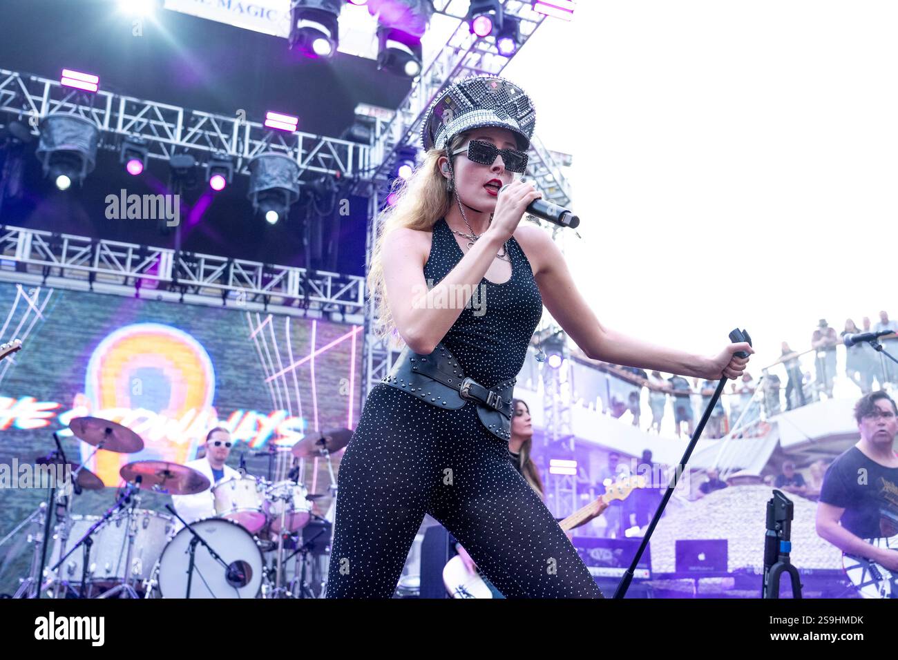Diamonte of The Stowaways performs on board the Carnival Magic during day four of the ShipRocked ...