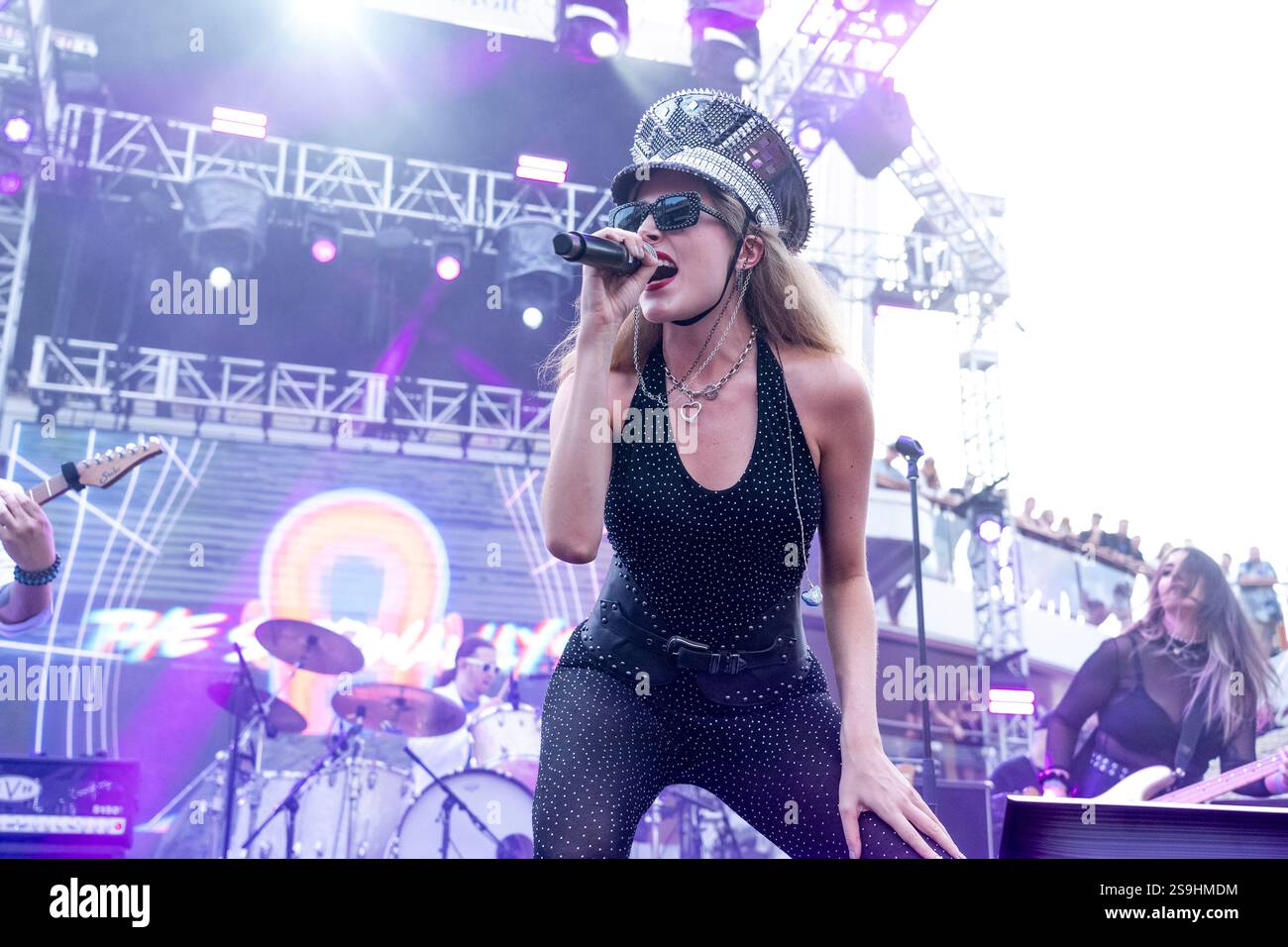 Diamonte of The Stowaways performs on board the Carnival Magic during day four of the ShipRocked ...
