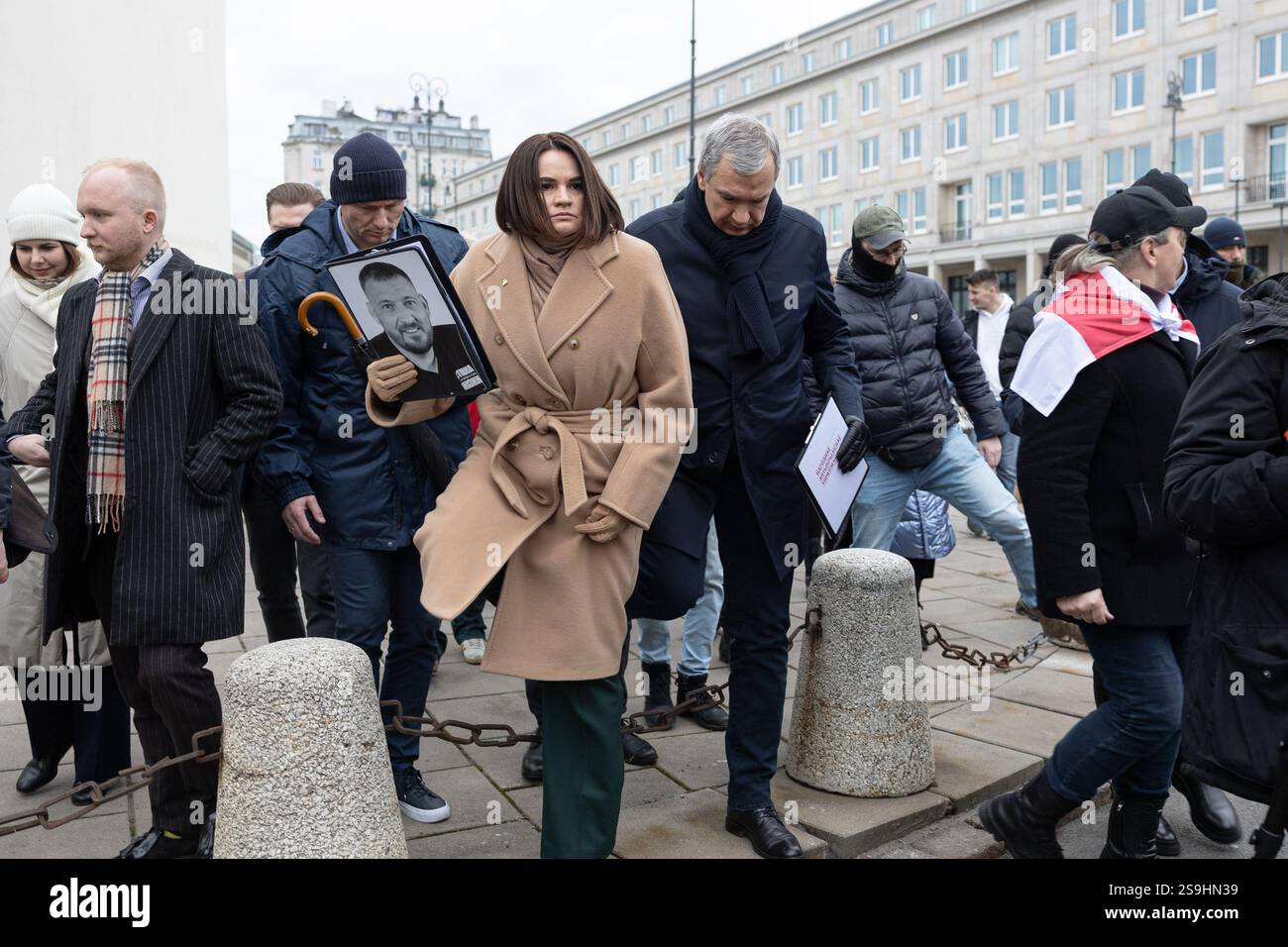 Belarusian opposition leaders in exile, Svetlana Tikhanovskaya and ...