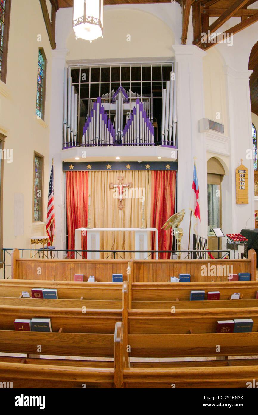 ST PAUL'S EPISCOPAL CHURCH inside view of sanctuary. Editorial Use Only ...