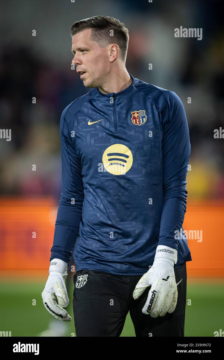 Goalkeeper Wojciech Szczesny (FC Barcelona) warms up during a La Liga ...